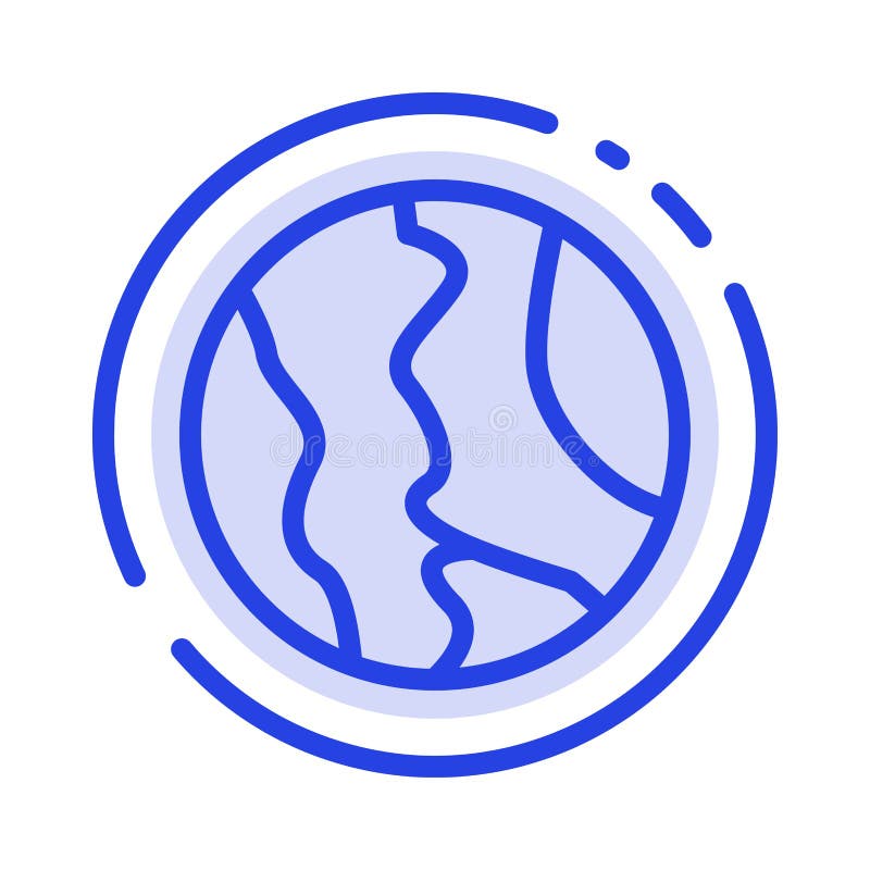 Global, Location, Map, World, Geography Blue Dotted Line Line Icon ...