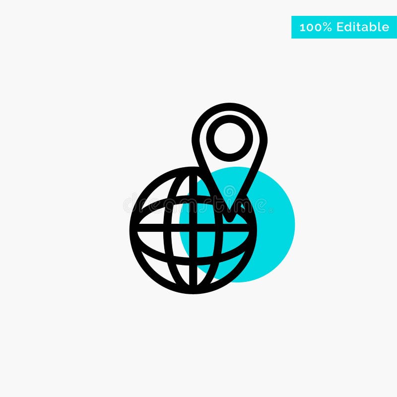 Global, Location, Map, World Turquoise Highlight Circle Point Vector ...