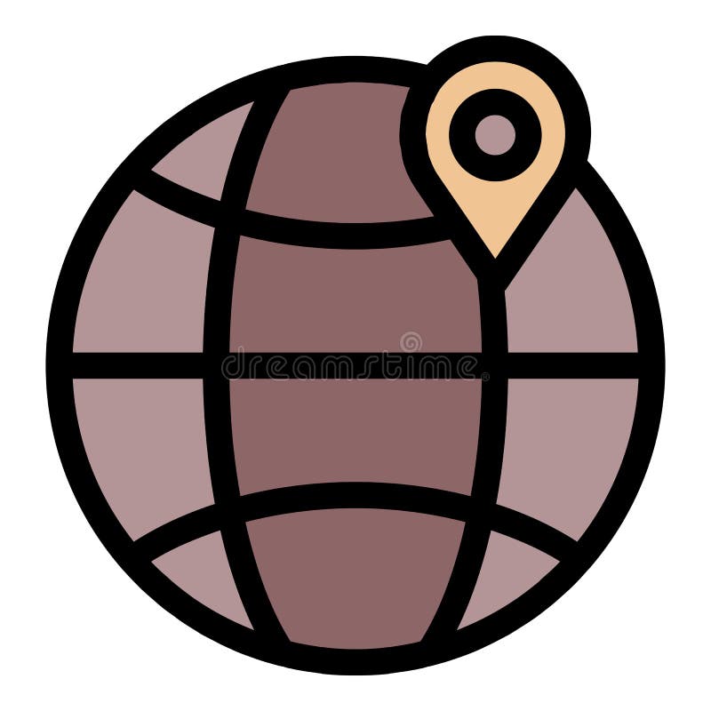 Global Location Pin Icon Color Outline Vector Stock Vector ... Global Location Pin Icon Color Outline Vector Stock Vector ...