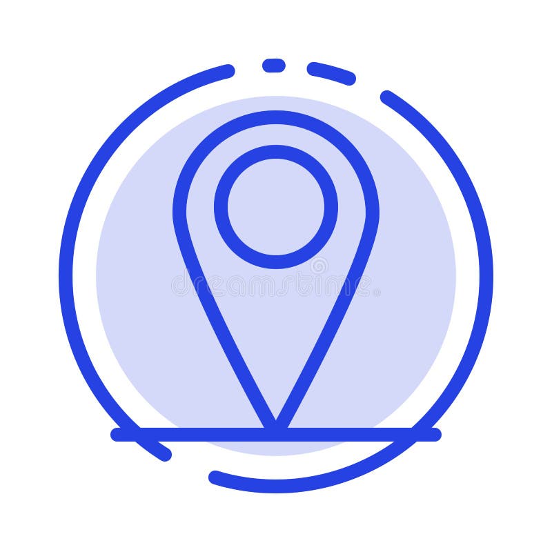 Global, Location, Pin, World Blue Dotted Line Line Icon Stock Vector ...