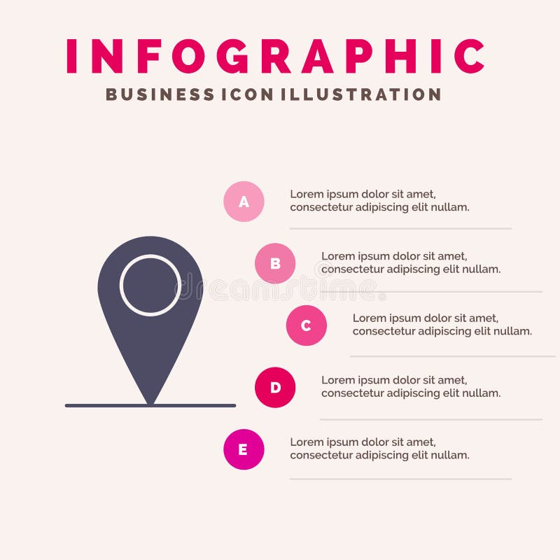 Global, Location, Pin, World Solid Icon Infographics 5 Steps ...