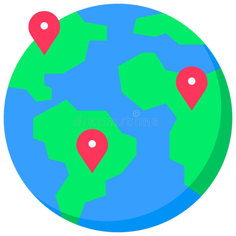 Global Location, Telecommuting or Remote Work Icon Stock Vector ...