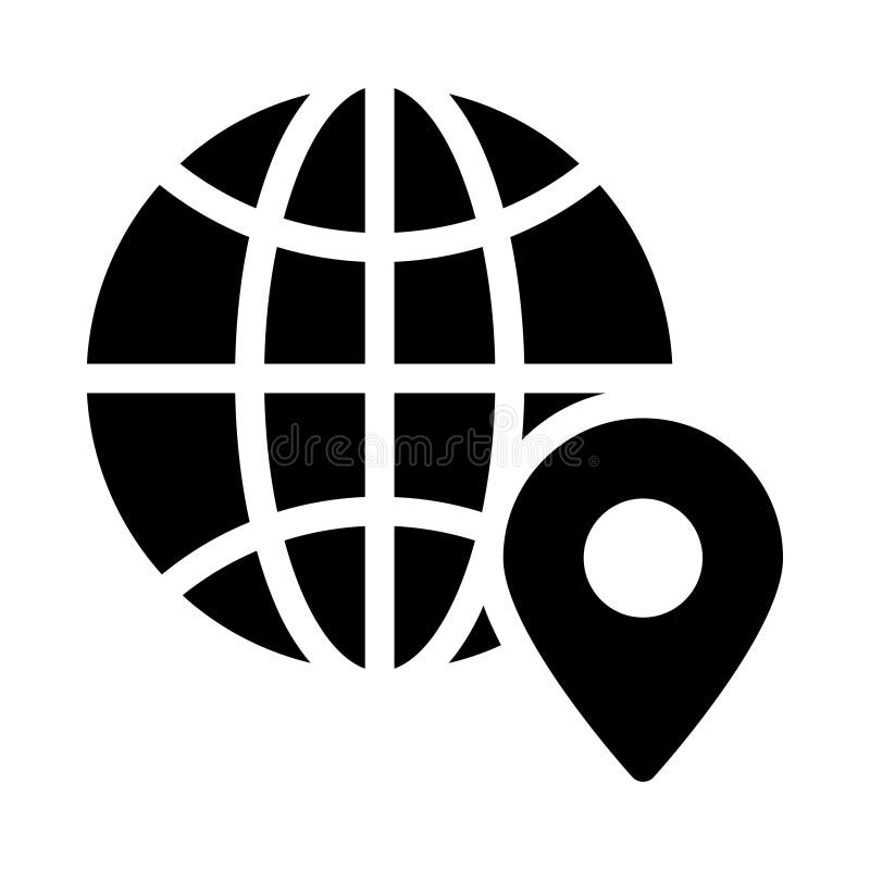Global Location Vector Glyph Flat Icon Stock Illustration ...