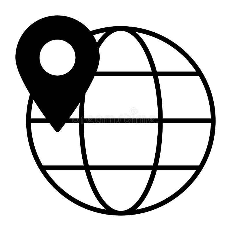 Global Location Vector Icon Isolated on White Background Stock Vector ...