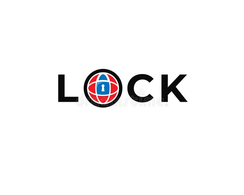 Global Lock Logo with Padlock and Key Hole Inside Earth Stock Vector ...