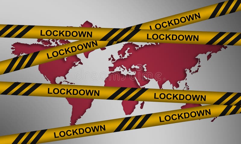 Global Lockdown To Stop Covid-19 Virus Pandemic Outbreak Stock ...
