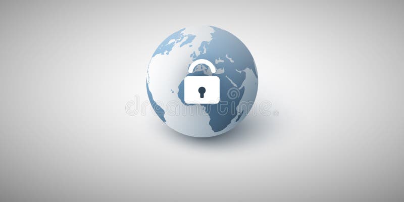 Global Lockdown - Vector Design Concept with Earth Globe and Padlock ...