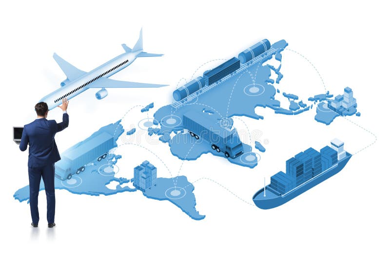 Global Logistics Concept with Businessman Stock Image - Image of ...
