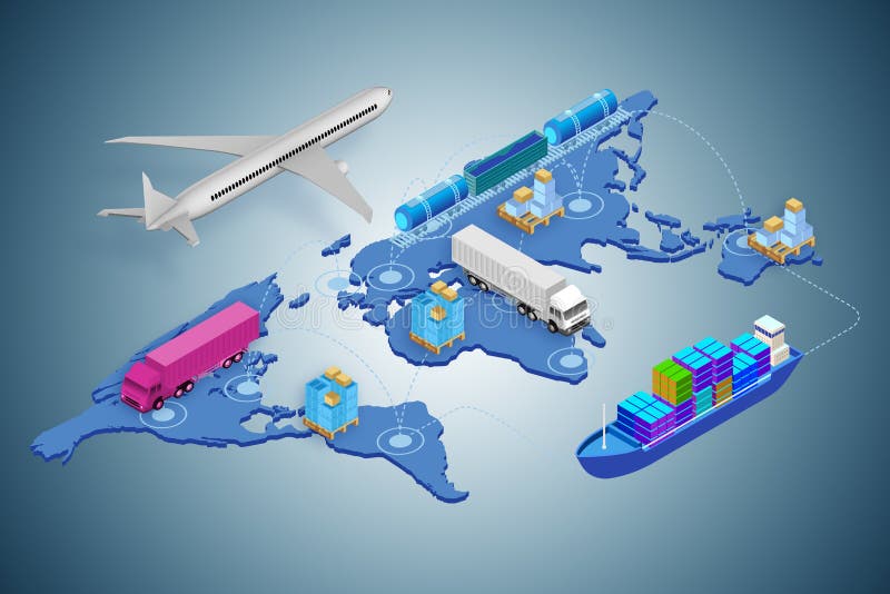 Global Logistics Concept - 3d Rendering Stock Illustration ...