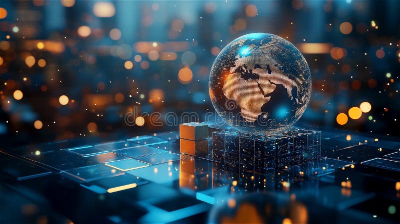Global Logistics in the Digital Age Stock Illustration - Illustration ...