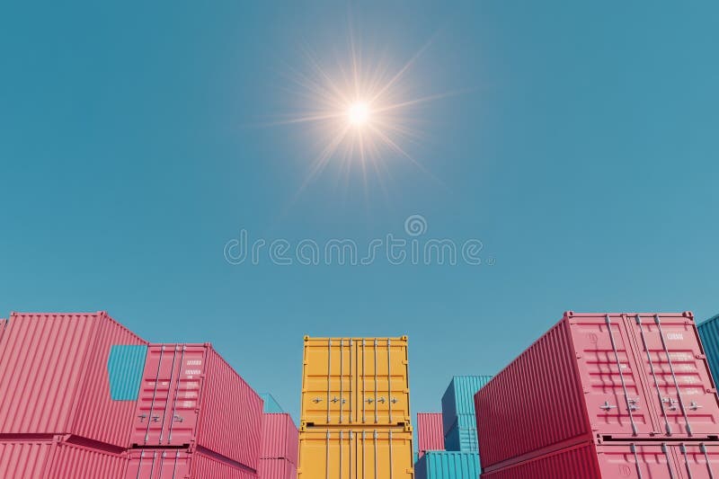 Global Logistics Hub: Container Yard with Clear Blue Sky and Ample ...
