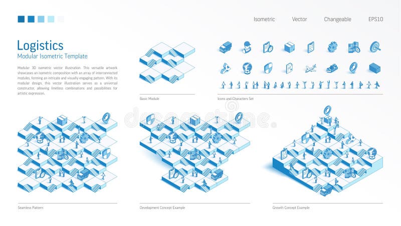 Global Logistics Import, Export, Modular Isometric Constructor ...