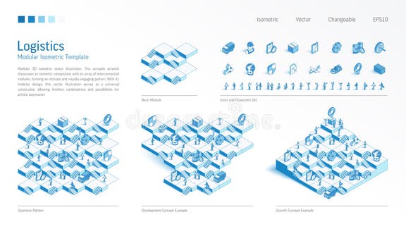 Global Logistics Import, Export, Modular Isometric Constructor ...