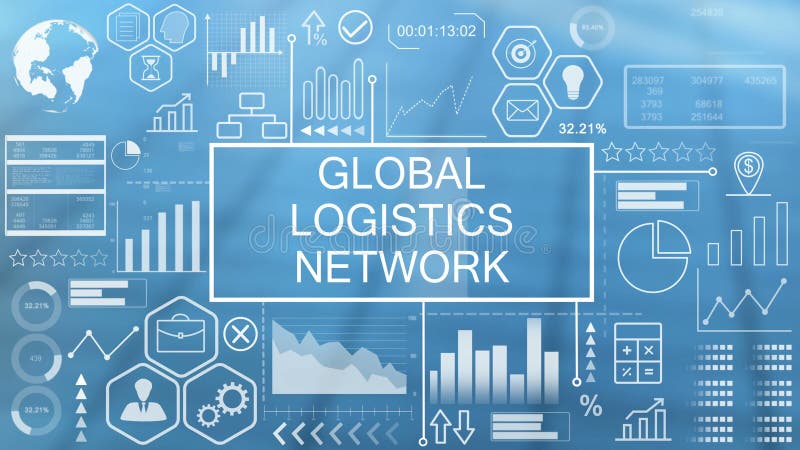 Global Logistics Network, Animated Typography Virtual Stock Footage ...