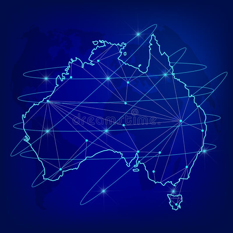 Map Of Australia And Packaging Symbols On Cardboard Background ...