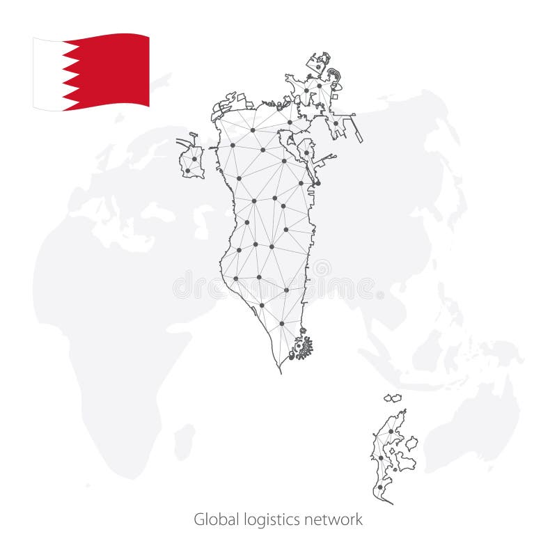 Bahrain Logistics Concept Illustration. National Flag of Bahrain from ...