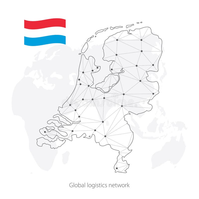Global Logistics Network Concept. Communications Network Map ...