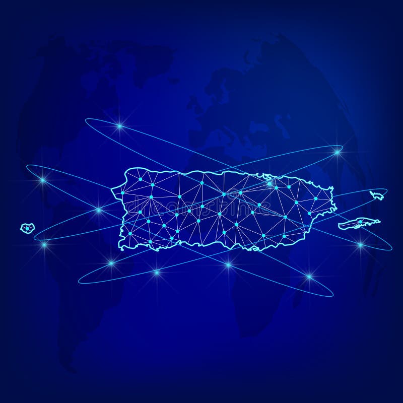 Global Logistics Network Concept. Communications Network Map Puerto ...