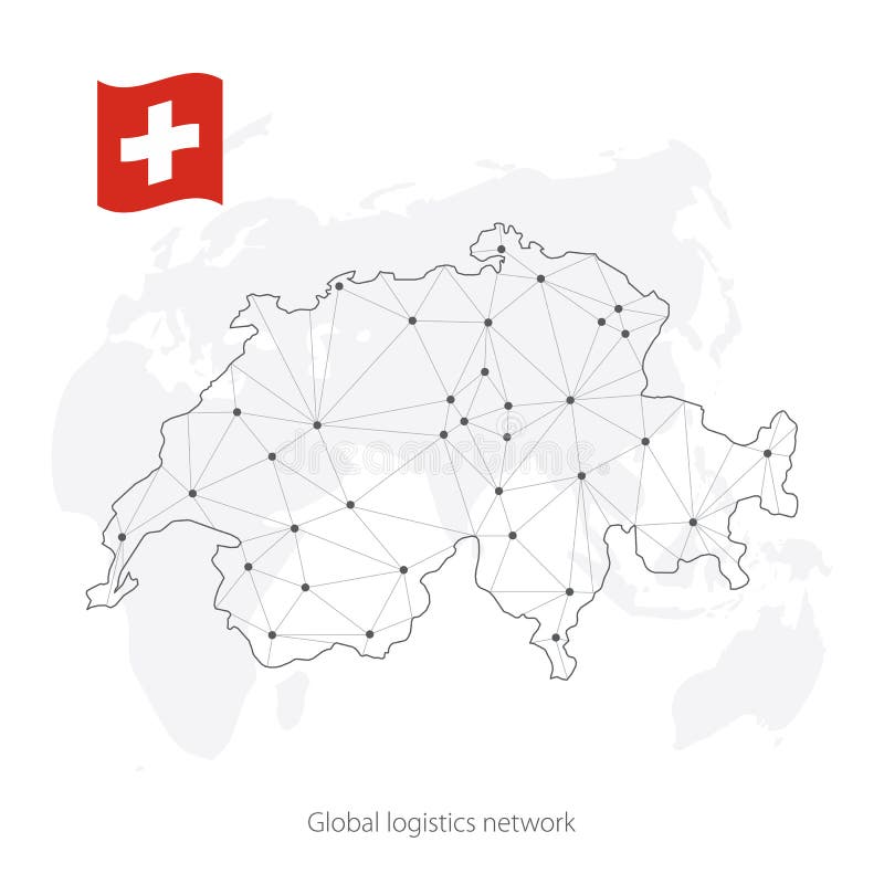 Global Logistics Network Concept. Communications Network Map ...