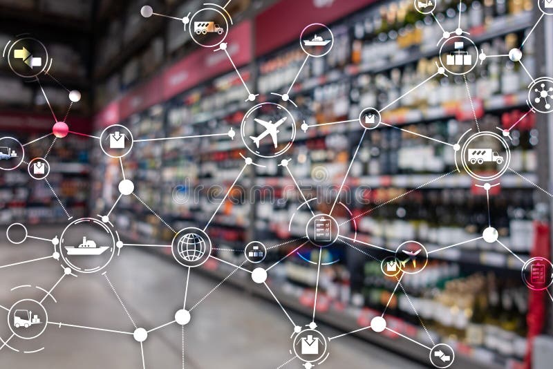 Global Logistics Network Concept. Delivery Planning on Virtual Screen ...