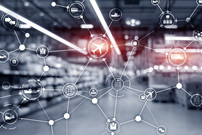 Global Logistics Network Concept. Delivery Planning on Virtual Screen ...