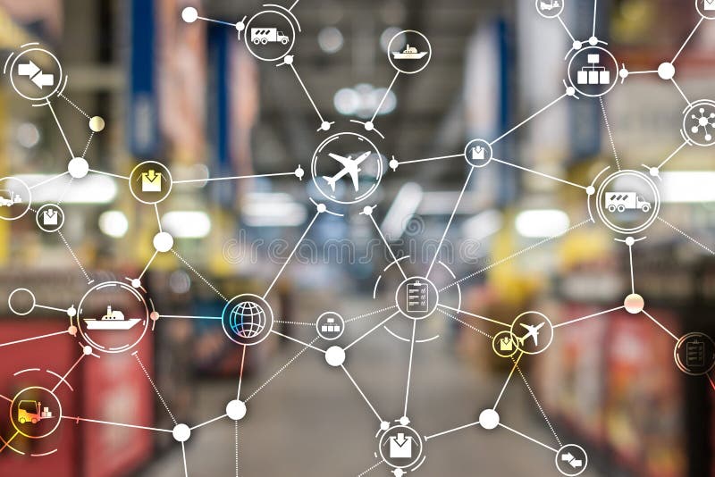Global Logistics Network Concept. Delivery Planning on Virtual Screen ...