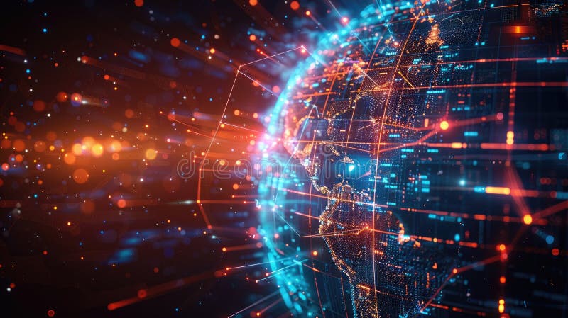 Global Logistics Network, Digital Globe with Glowing Connection Lines ... Global Logistics Network, Digital Globe with Glowing Connection Lines ...