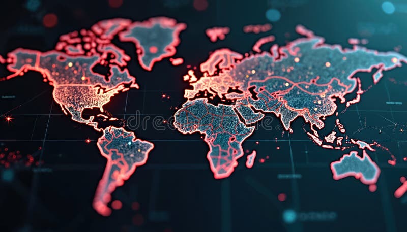 Global Logistics Network Map Container Ship Supply Chain Coordination ...