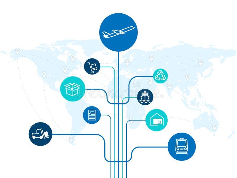 Global Logistics Network. Map Global Logistics Partnership Connection ...