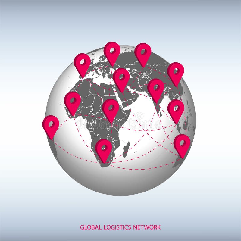 Global Logistics Network. Map Global Logistics Partnership Connection ...