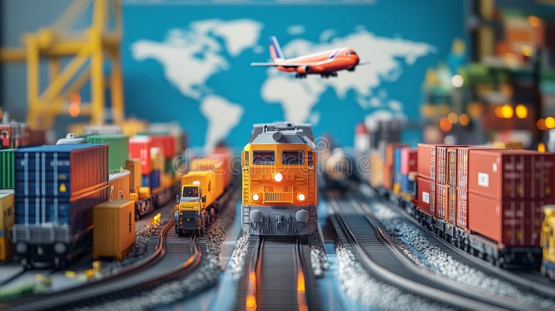 Global Logistics Network, Miniature Transport System with Train ...