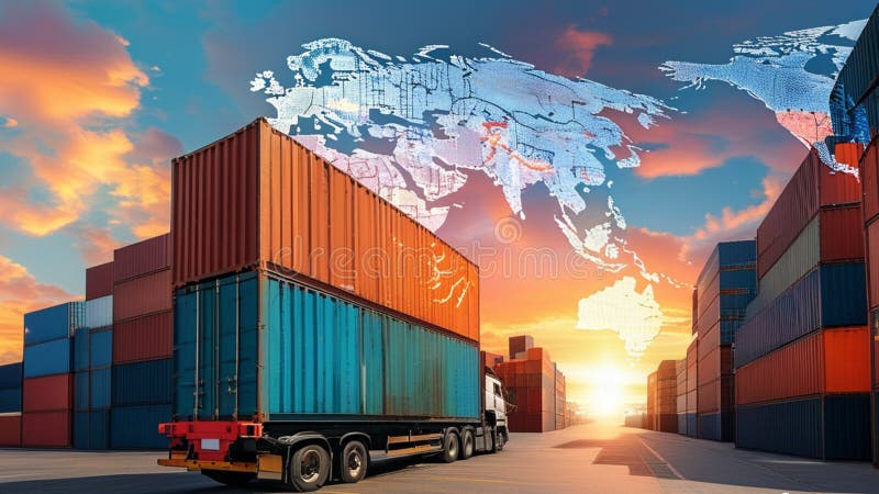 Global Logistics Network Transportation, Map Global Logistics ...