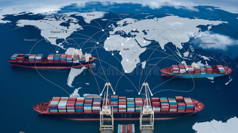 Global Logistics Network Transportation, Map Global Logistics ...