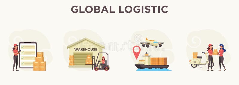 Global Logistics Streamlining Worldwide Supply Chains for Efficiency and Growth Stock Vector ...