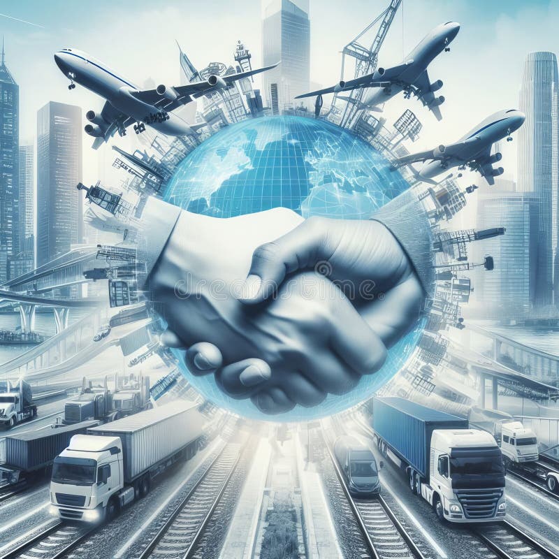 Global Logistics and Trade Connection Stock Image - Image of trucks ...