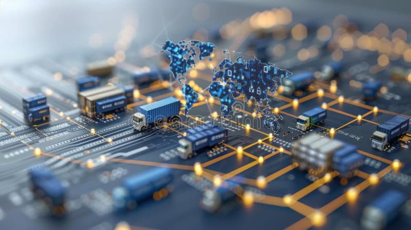 Global Logistics and Transportation Network.Connecting the World Stock ...