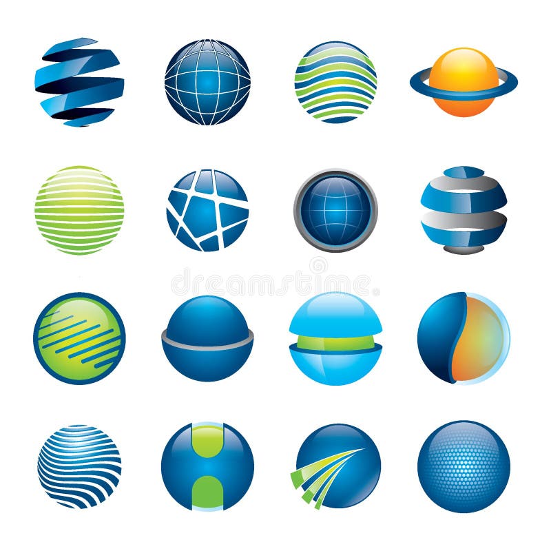 Global Logo Elements Collection. Vector Illustration Decorative Design ...