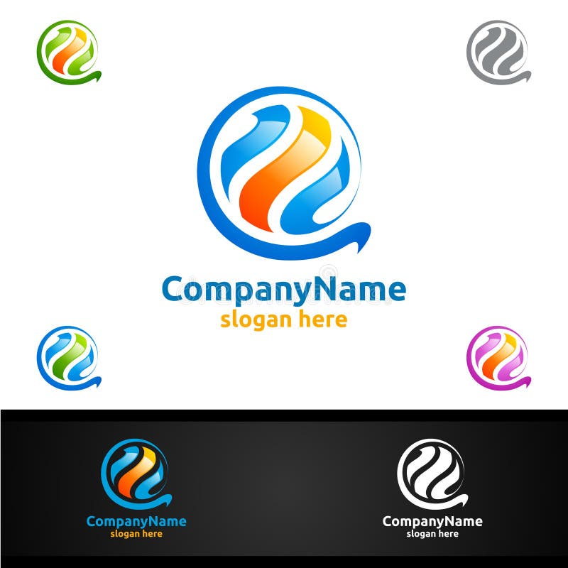 Global Logo for Modern Technology World Sphere Concept Stock Vector ...