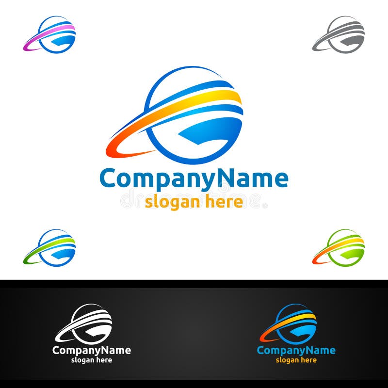 Global Logo for Modern Technology World Sphere Concept Stock Vector ...