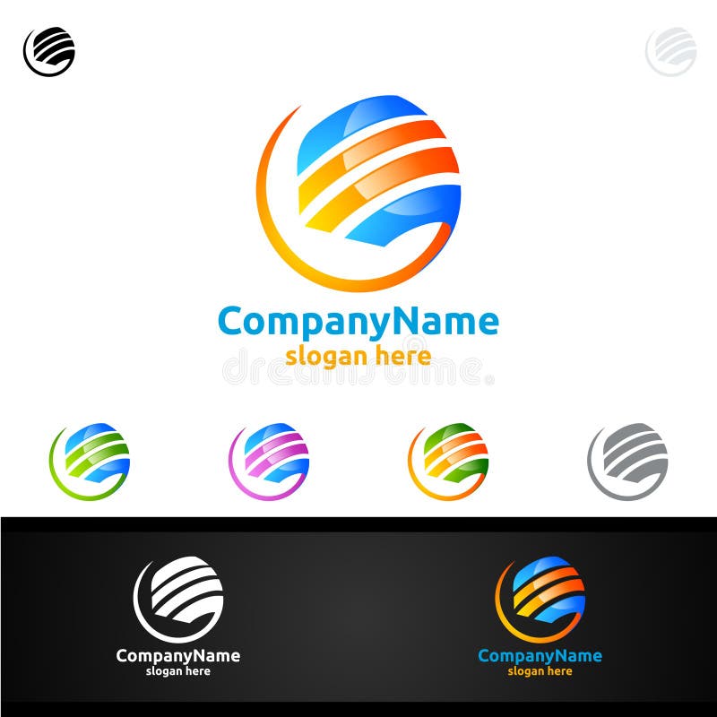 Global Logo for Modern Technology World Sphere Concept Stock Vector ...