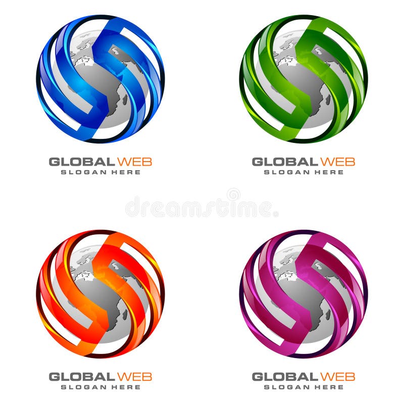 Global Logo for Modern Technology World Sphere Concept Stock Vector ...