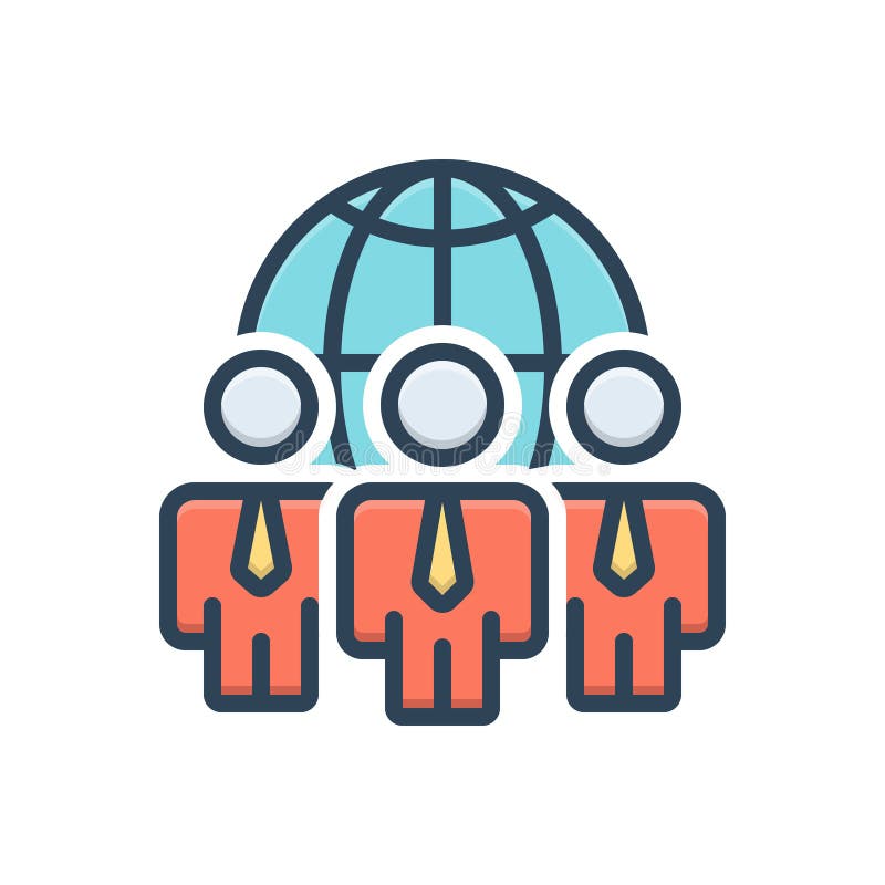 Color Illustration Icon for Global Management, Disposition and World ...