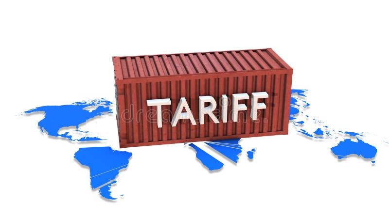 Global Map Breaking Under Tariff Container Impact Stock Illustration ...