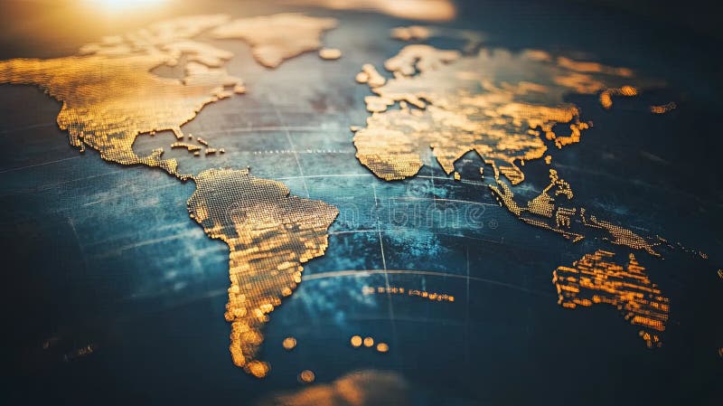 Global Map, Glowing Links, Diverse Team Digital Stock Image - Image of ...