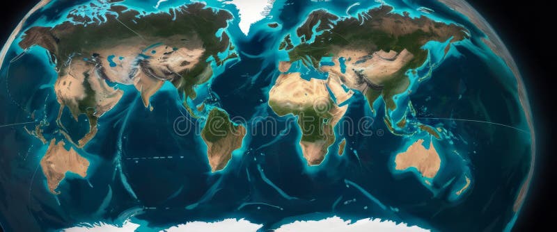 Global Map Highlighting Ocean Currents Stock Illustration ...