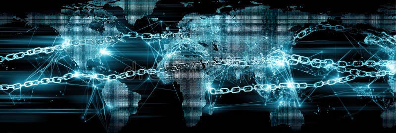 Global Map Illustrating Interconnected High-Tech Routes Secured by ...