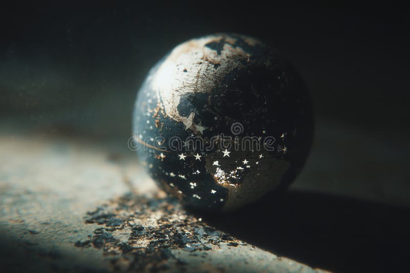 Global Map with Intricate Designs Shines Under Soft Light Illuminating ...