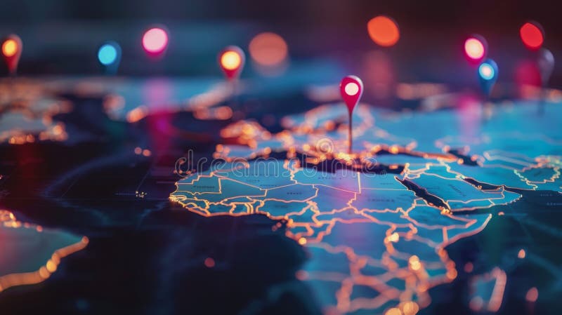 A Global Map with Markers Indicating the Different Countries Where ...