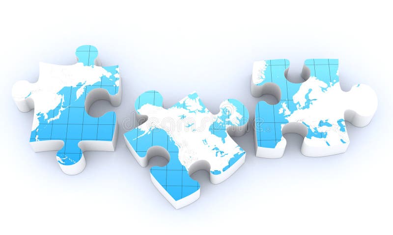 World map in puzzle stock illustration. Illustration of globe - 8170392