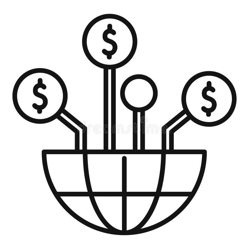 Global Market Direct Icon Outline Vector. Team Chart Stock Vector ...
